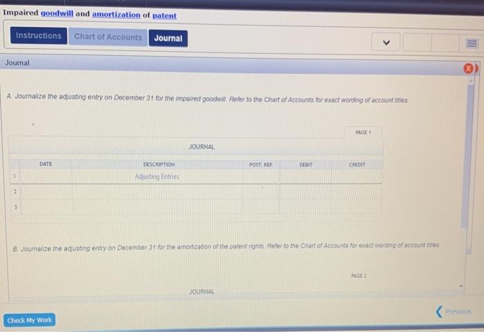 Solved Show Me How eBook Impaired goodwill and amortization | Chegg.com