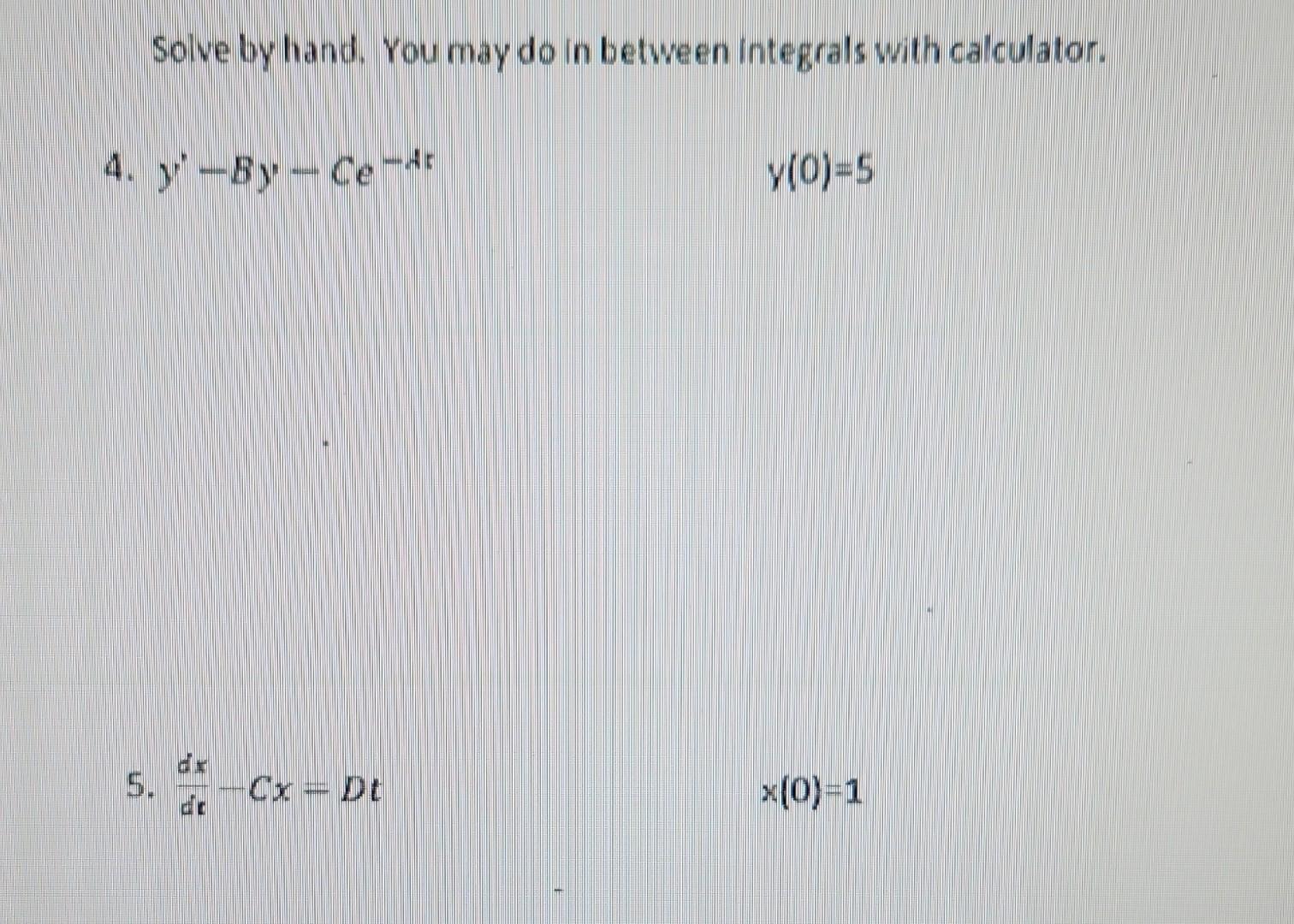 Solved Solve by hand, You may do in between integrals with | Chegg.com