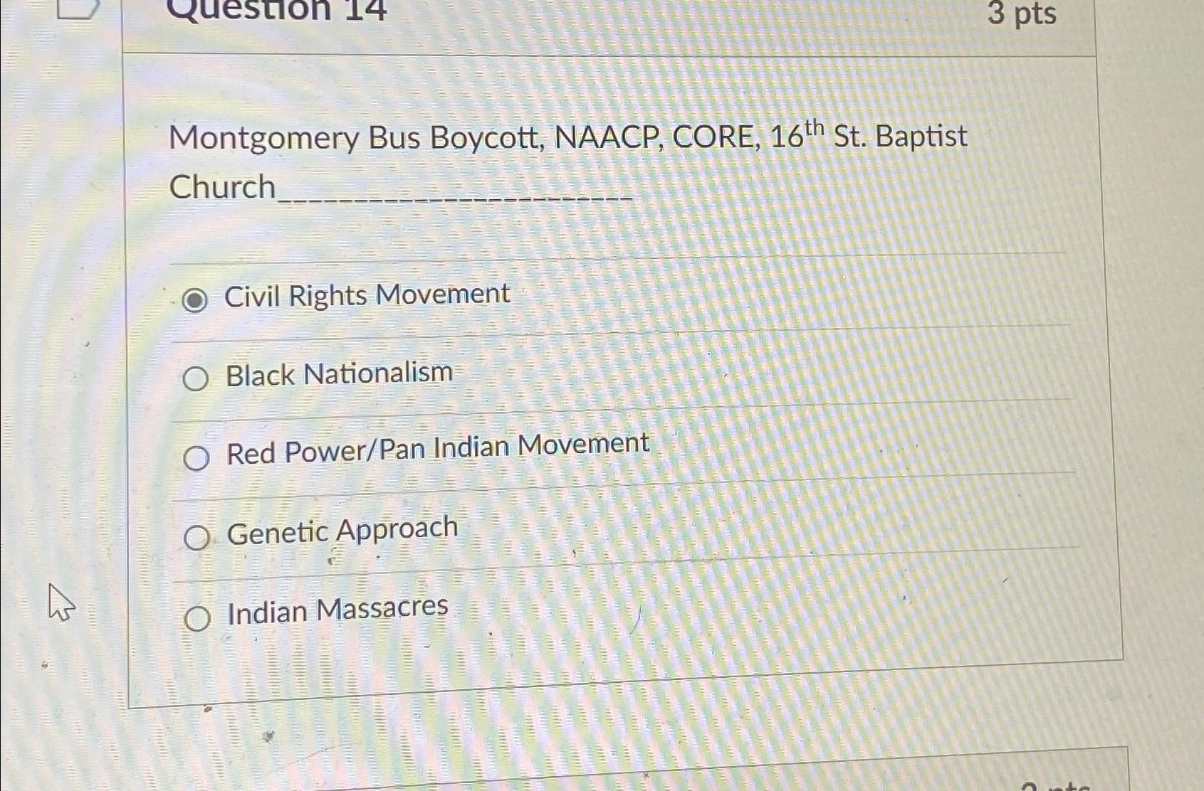 Solved Montgomery Bus Boycott, NAACP, CORE, 16th ﻿St. | Chegg.com