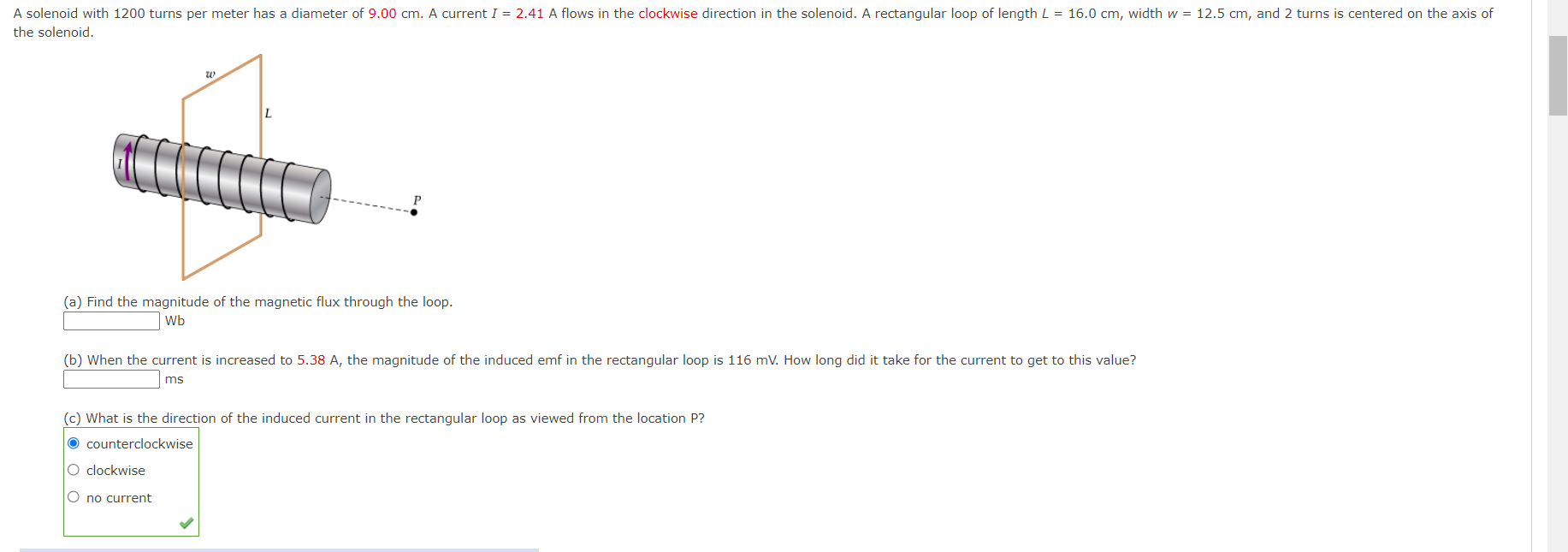Solved the solenoid.(a) ﻿Find the magnitude of the magnetic | Chegg.com