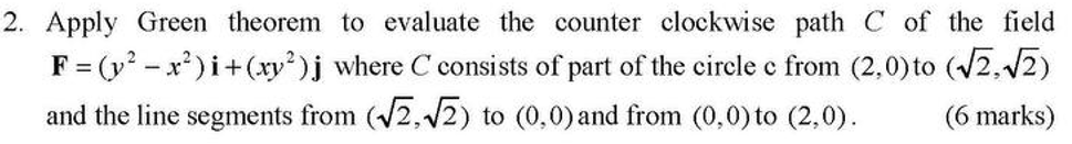 Solved Apply Green theorem to evaluate the counter clockwise | Chegg.com