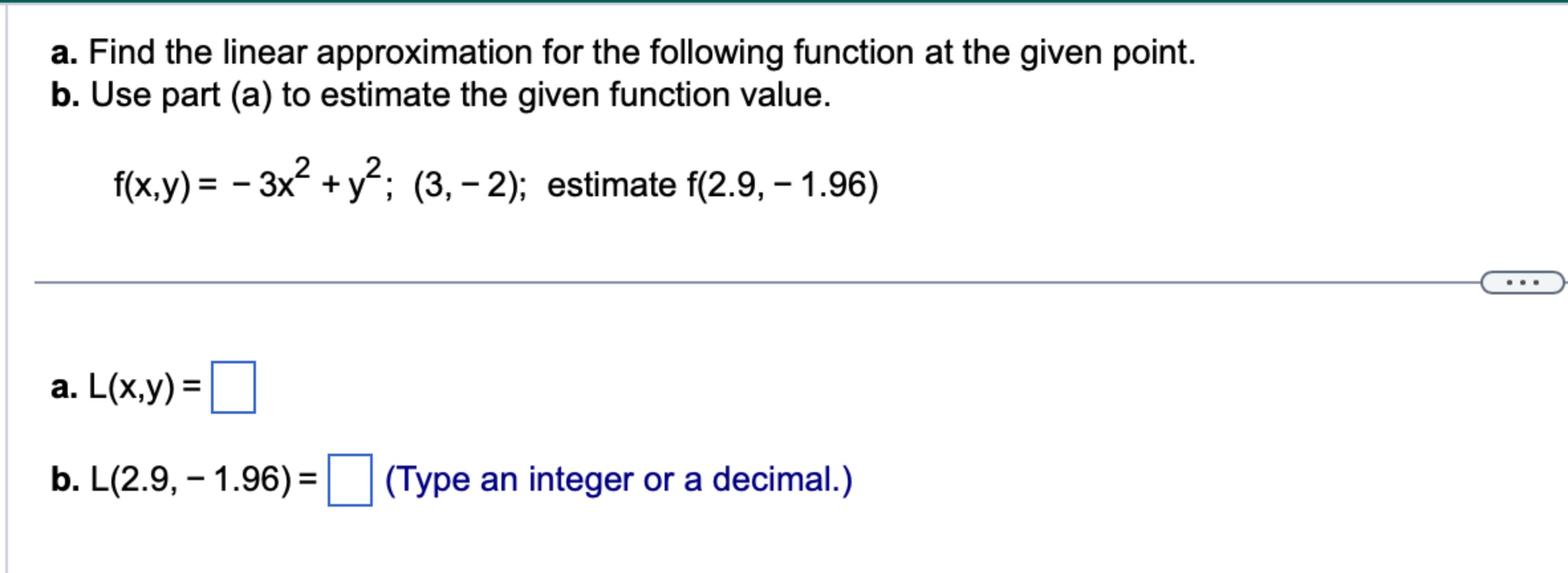 Solved a. ﻿Find the linear approximation for the following | Chegg.com
