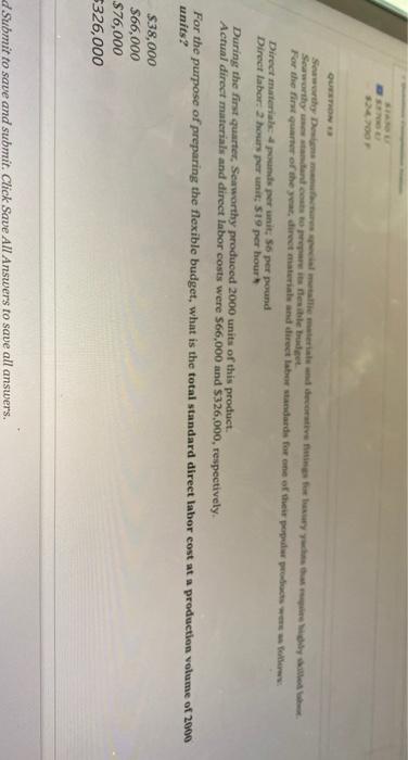 Solved QURTON Sewworthy want to prepare esible budet For the | Chegg.com