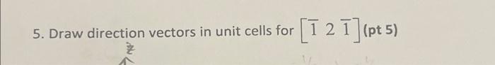 Solved 5. Draw direction vectors in unit cells for | Chegg.com