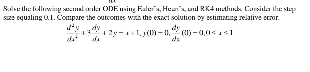 Solved by an EXPERT Solve the following second order ODE using Euler's, | Chegg.com