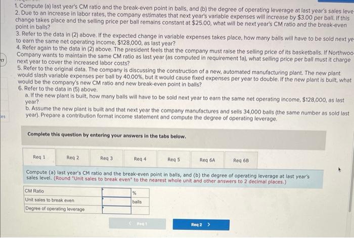 Solved Problem 5-20 (Algo) CVP Applications: Break-Even | Chegg.com