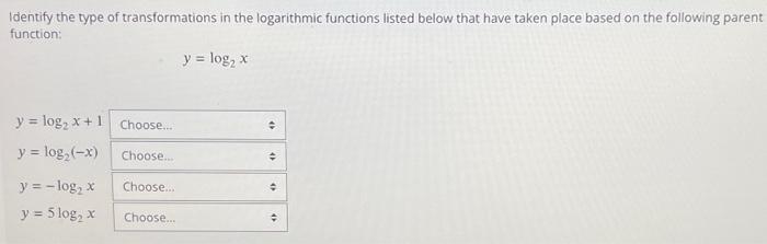 Solved Identify the type of transformations in the | Chegg.com