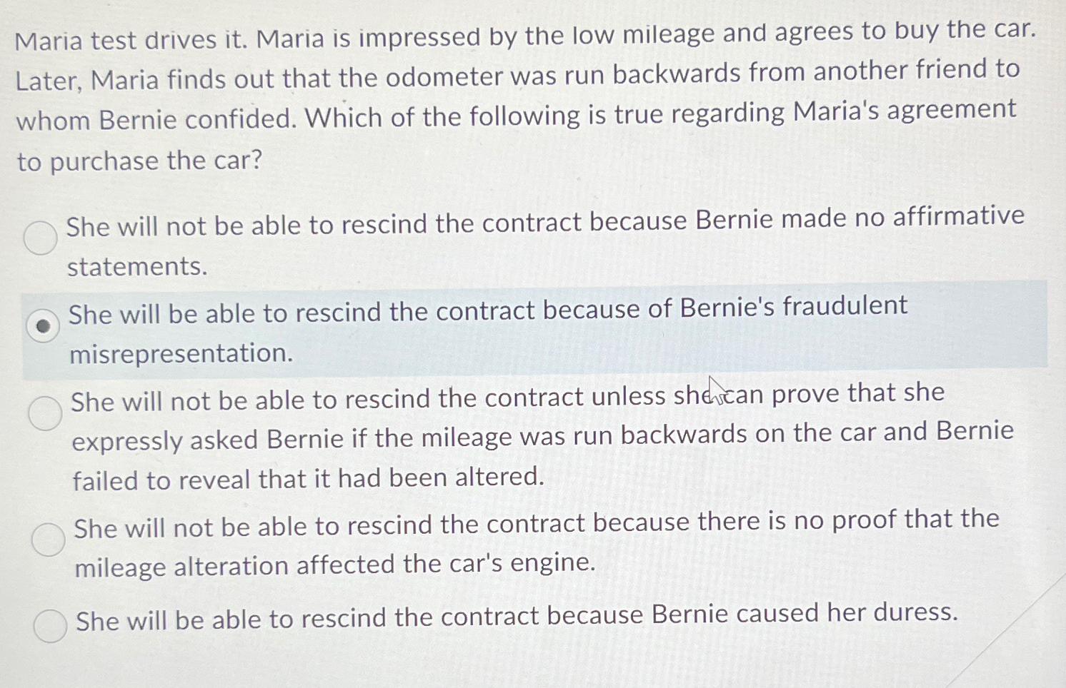 Solved Maria test drives it. ﻿Maria is impressed by the low | Chegg.com