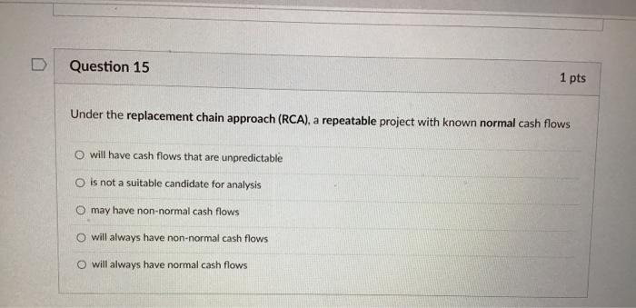 Solved Under the replacement chain approach (RCA), a | Chegg.com