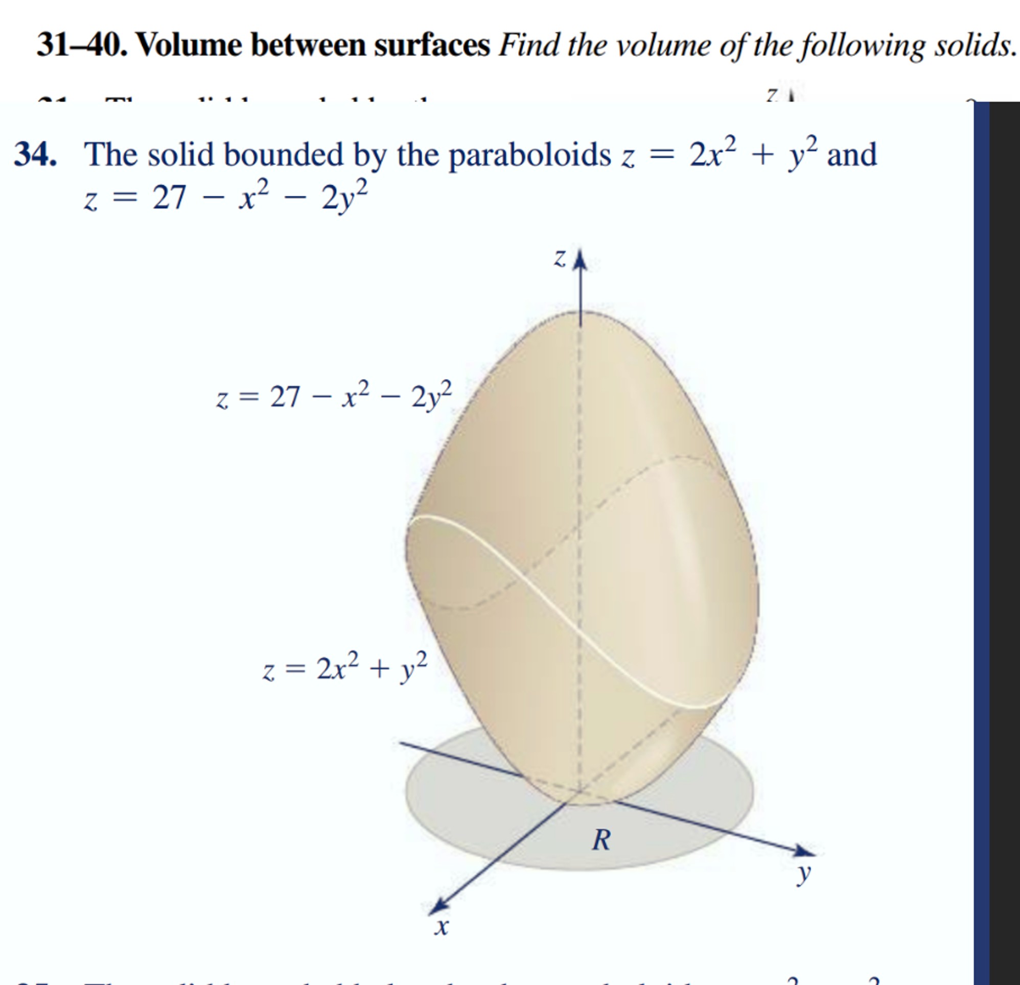Solved The solid bounded by the paraboloids z=2x2+y2 | Chegg.com