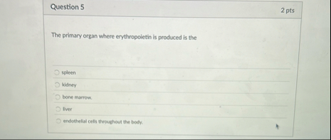 Solved Question 52 ﻿ptsThe primary organ where | Chegg.com