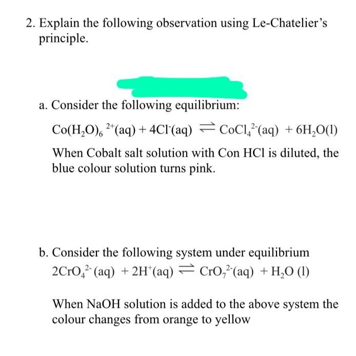 Solved 2. Explain the following observation using | Chegg.com