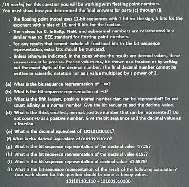 Solved [18 ﻿marks] ﻿For this question you will be working | Chegg.com