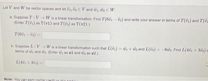 Solved and W be vector spaces and let v1,v2∈V and w1,w2∈W. | Chegg.com