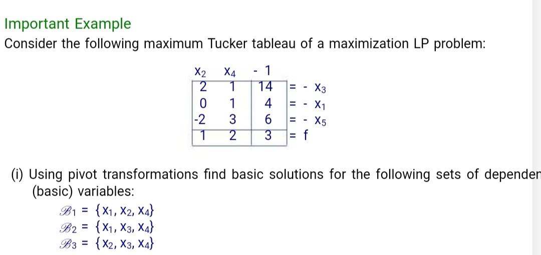 Solved Important Example Consider the following maximum | Chegg.com