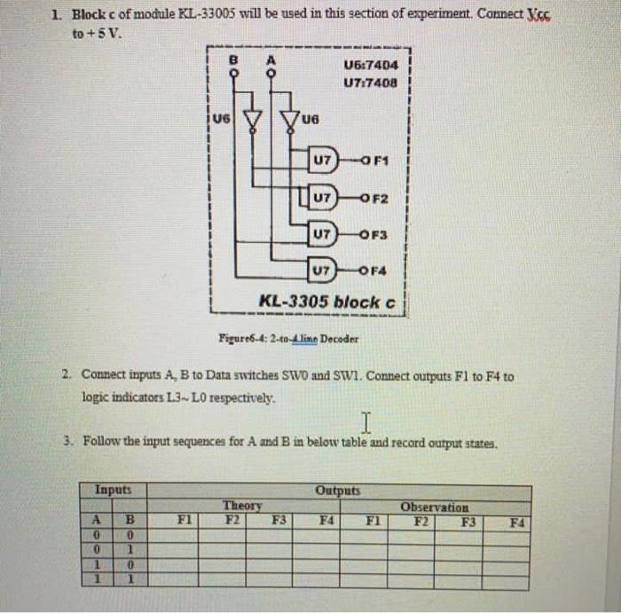 Solved 1. Block c of module KL-33005 will be used in this | Chegg.com