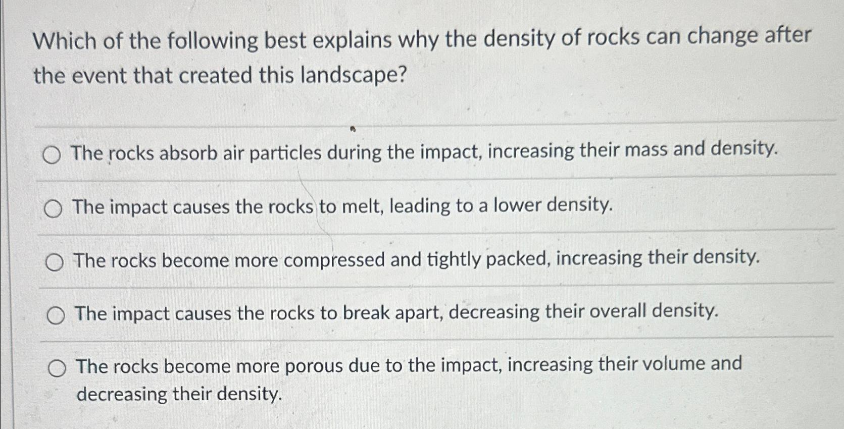 Solved Which of the following best explains why the density | Chegg.com