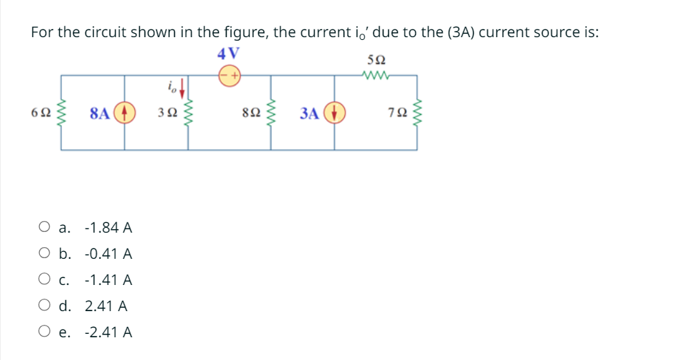 Solved For the circuit shown in the figure, the current i0' | Chegg.com
