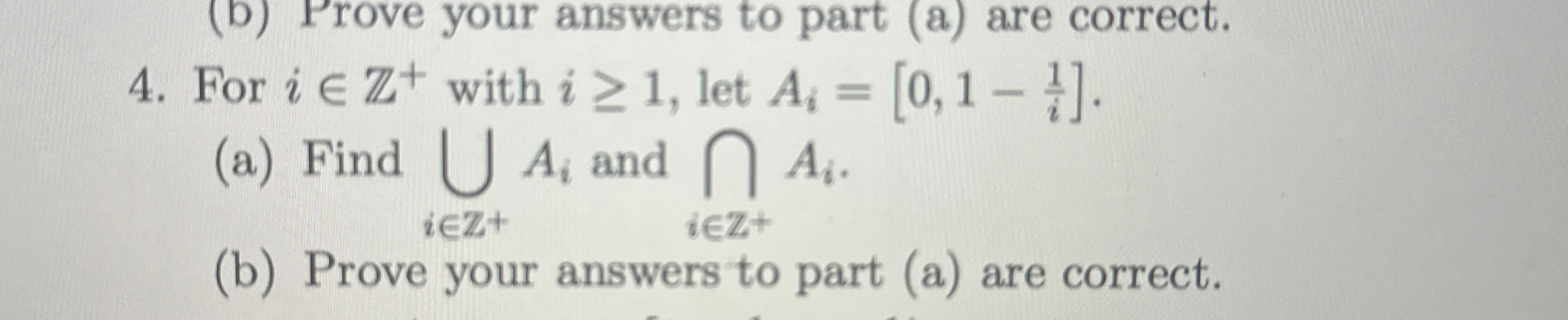 Solved For iinZ+with i≥1, ﻿let Ai=[0,1-1i].(a) ﻿Find | Chegg.com