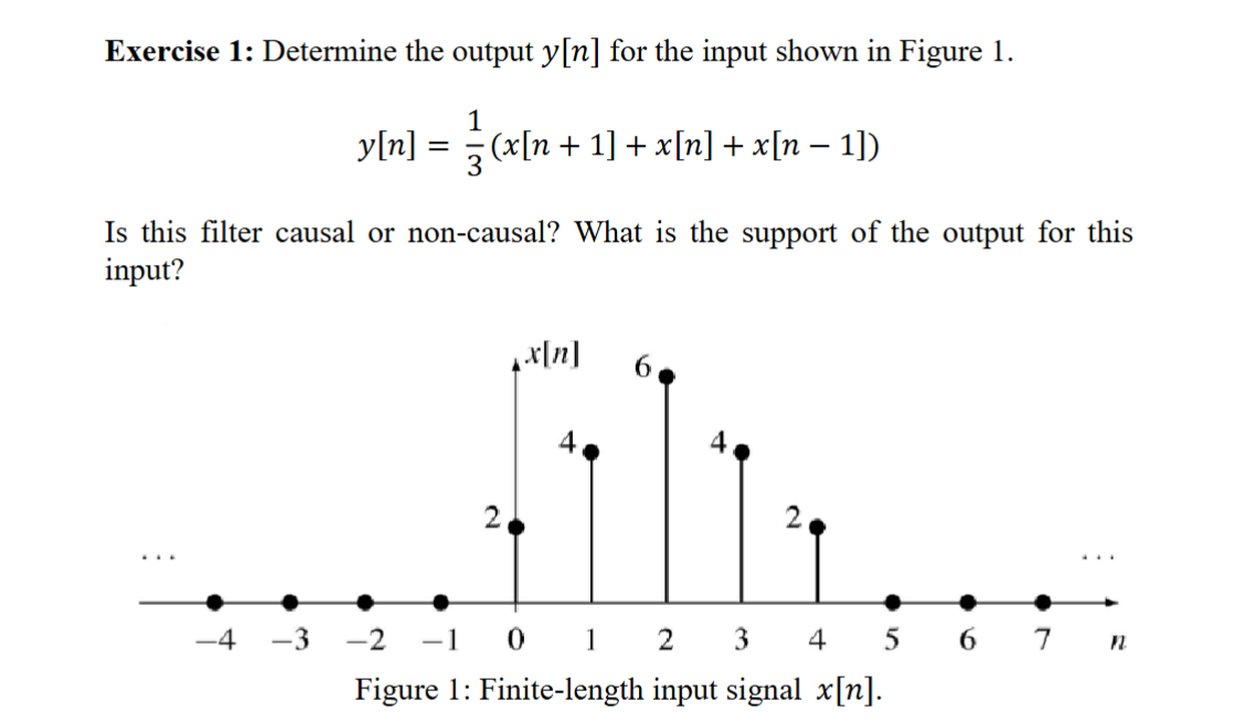Exercise 1: Determine the output y[n] ﻿for the input | Chegg.com