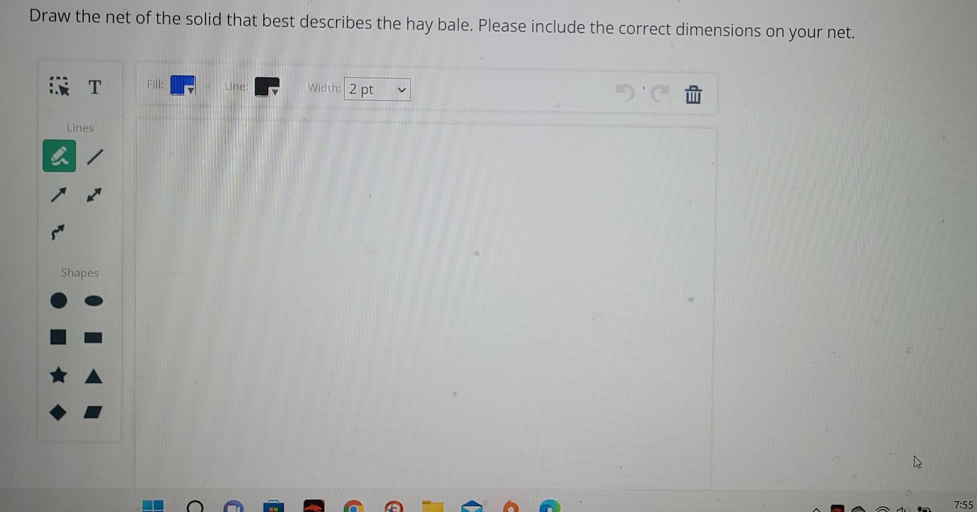 Draw the net of the solid that best describes the hay | Chegg.com