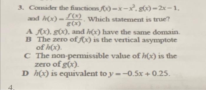 Solved 3. Consider the functions f(x)=x−x2,g(x)=2x−1, and | Chegg.com