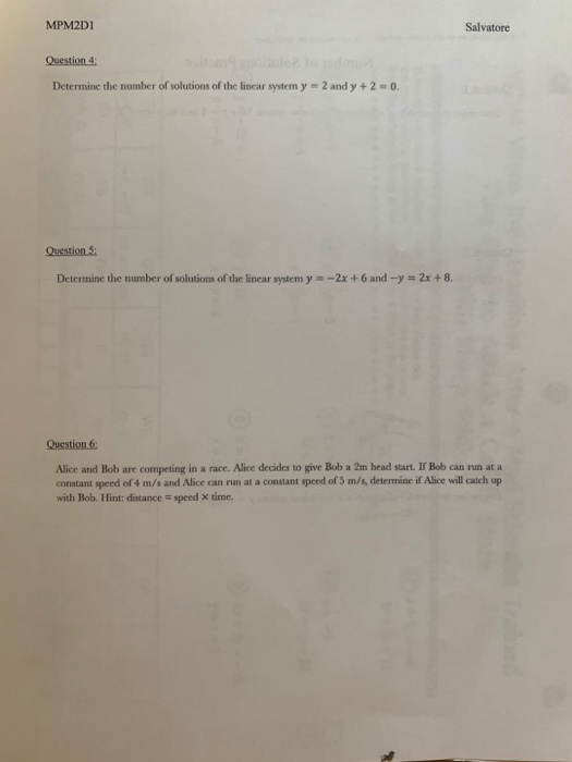 Solved MPM2D1 Salvatore Question 4: Determine the number of | Chegg.com