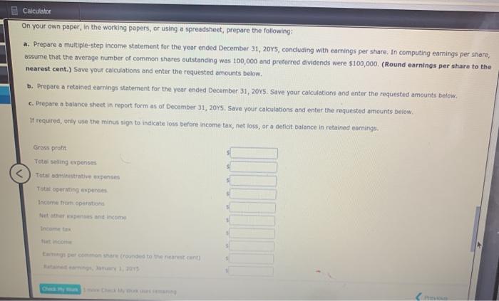 Solved Calculate Comprehensive Problem 4 Part 2: Note: You | Chegg.com