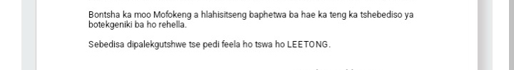Bontsha ka moo Mofokeng a hlahisitseng baphetwa ba | Chegg.com