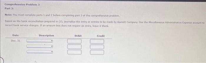 Solved Comprehensive Problem 3 Part 1: Selected transactions | Chegg.com