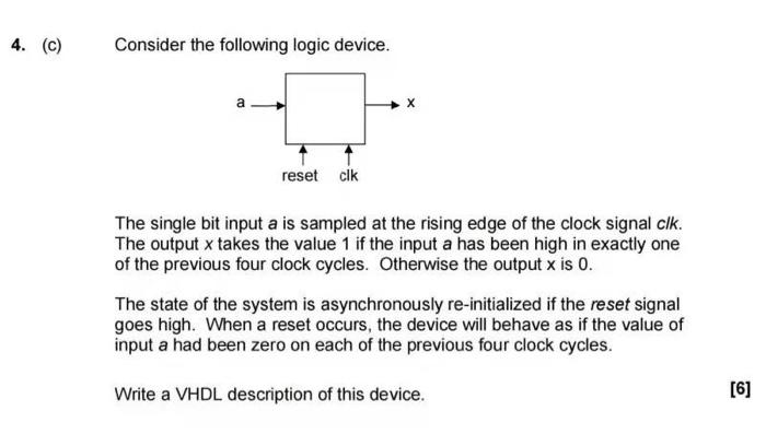 4. (a) Consider the following piece of VHDL code: | Chegg.com