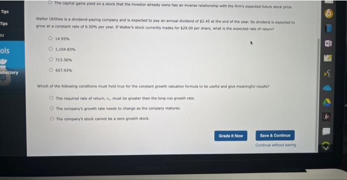 Solved 6. Expected returns, dividends, and growth The | Chegg.com
