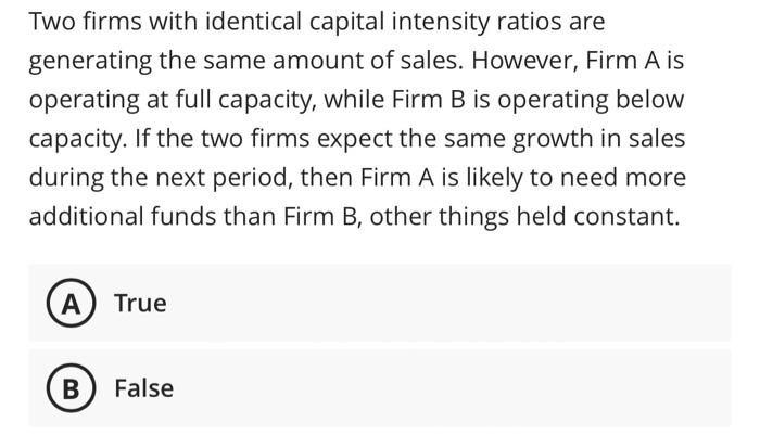 Solved Two firms with identical capital intensity ratios are | Chegg.com