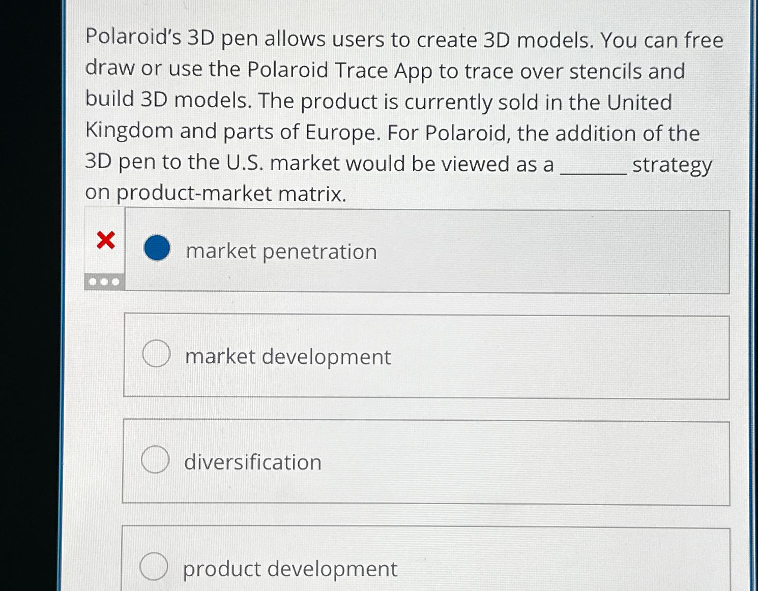 Solved Polaroid's 3D pen allows users to create 3D models. | Chegg.com