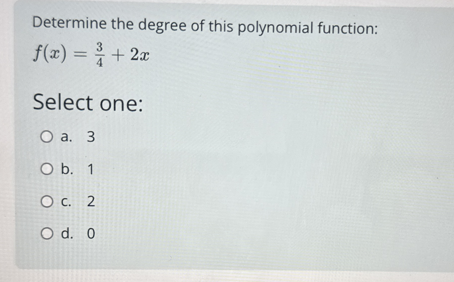 Solved Determine the degree of this polynomial | Chegg.com