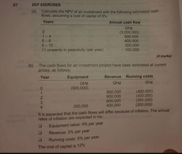 Solved 57 DCF EXERCISES Calculate the NPV of an investment | Chegg.com