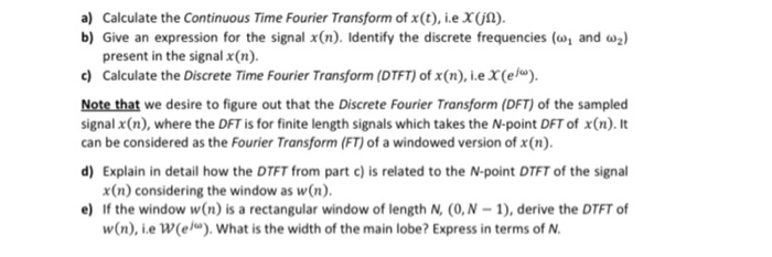 Discrete Fourier Transform (DFT) Resolution Consider | Chegg.com