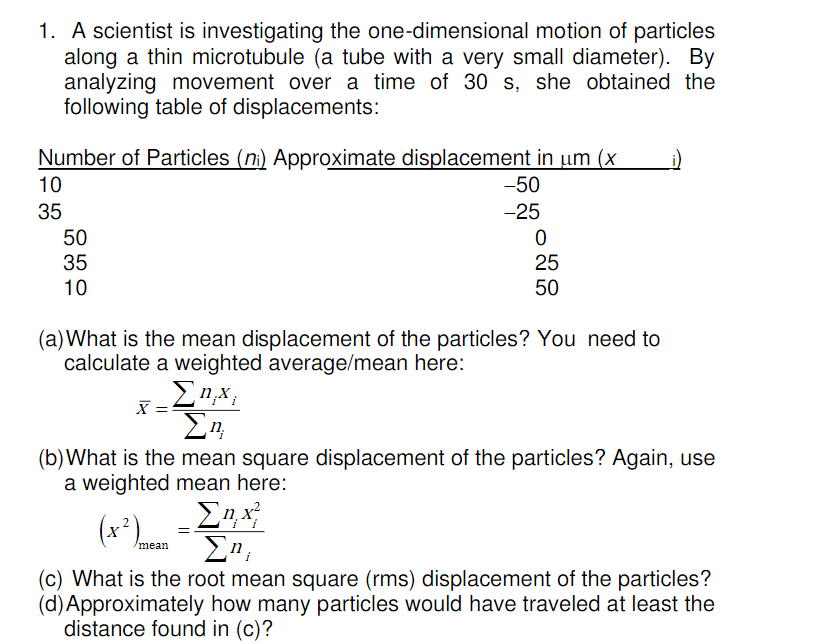 Solved A scientist is investigating the one-dimensional | Chegg.com