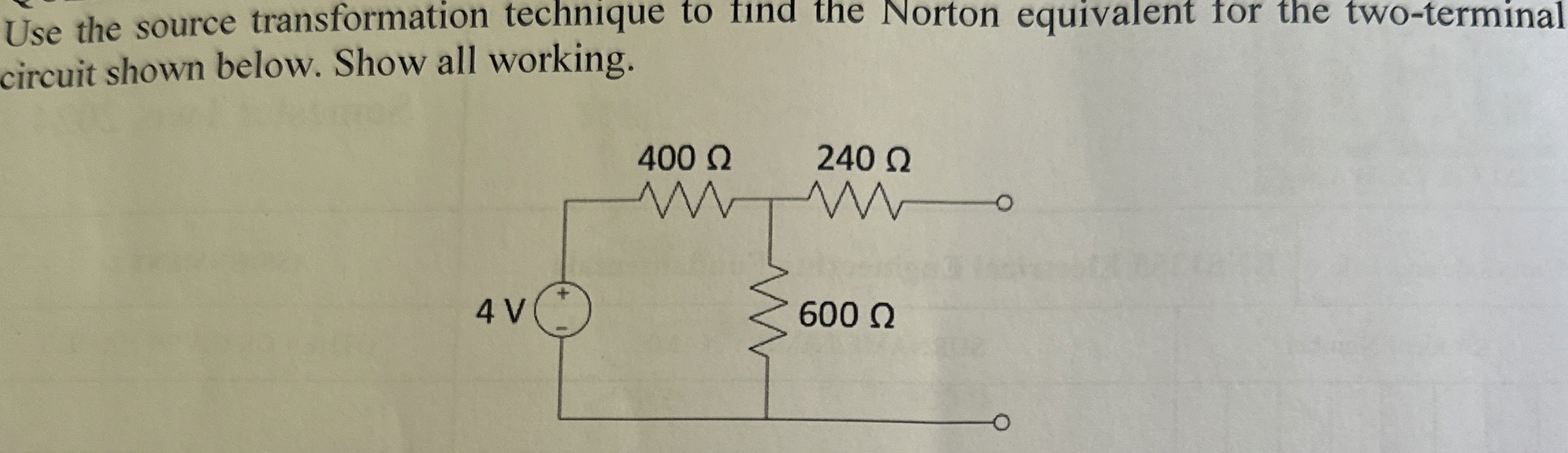 Solved Use the source transformation technique to tind the | Chegg.com