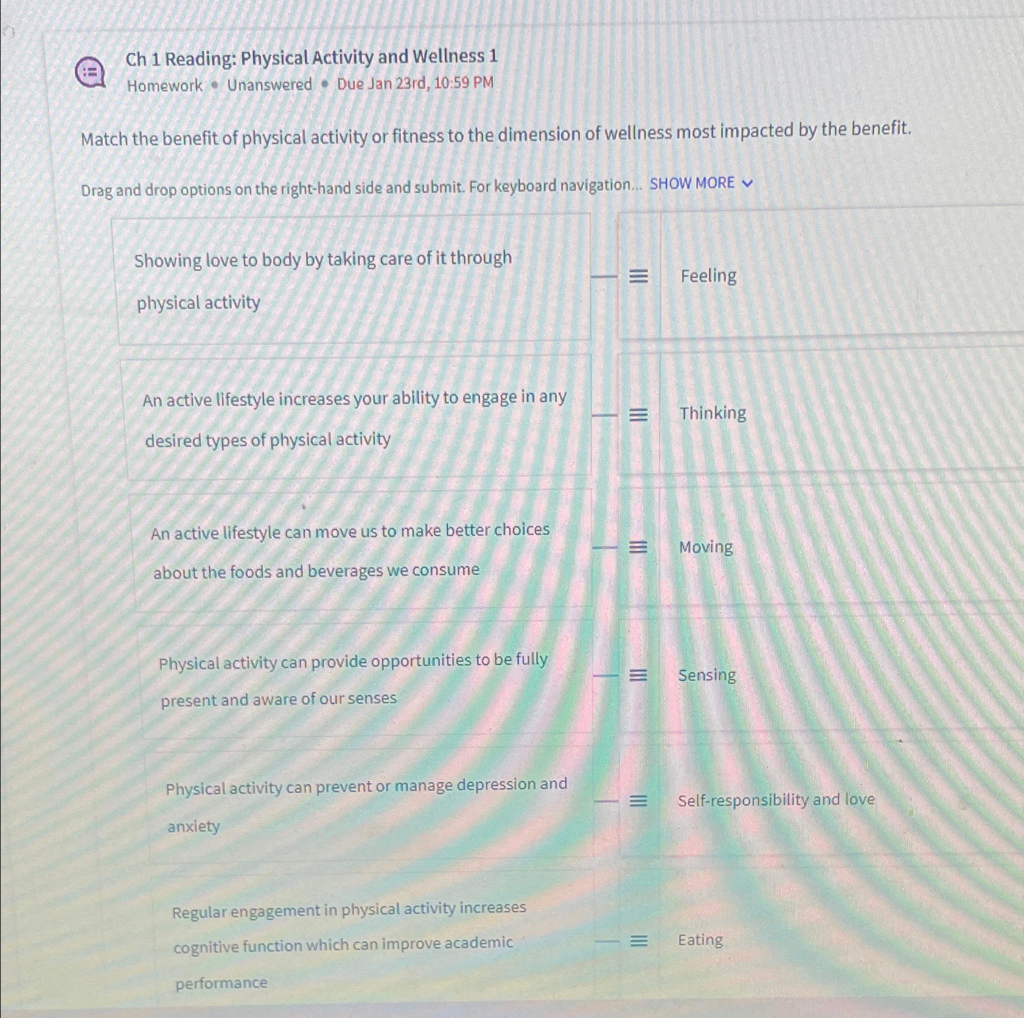 Solved Ch 1 ﻿Reading: Physical Activity and Wellness | Chegg.com