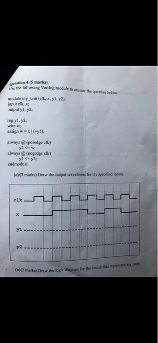 Solved Question 4 (5 marks) the following Verilog module to | Chegg.com