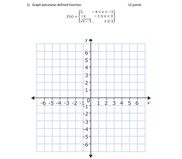 Solved 1)(show work) Graph piecewise-defined function 3, | Chegg.com