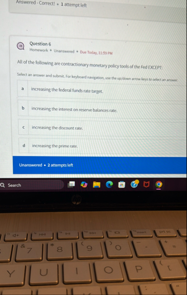 Solved Answered-Correct! • 1 ﻿attempt leftQuestion 6Homework | Chegg.com