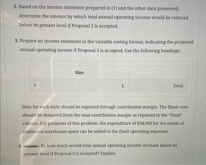 PR 21-5A Segment Variable Costing Income Statement | Chegg.com