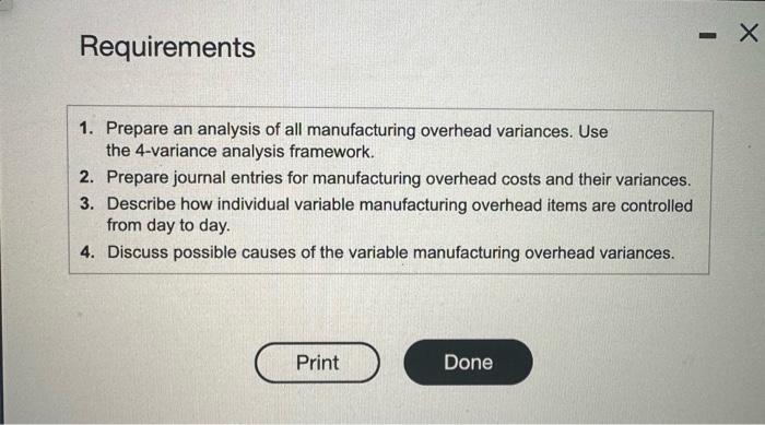 Solved Data table Requirements 1. Prepare an analysis of | Chegg.com