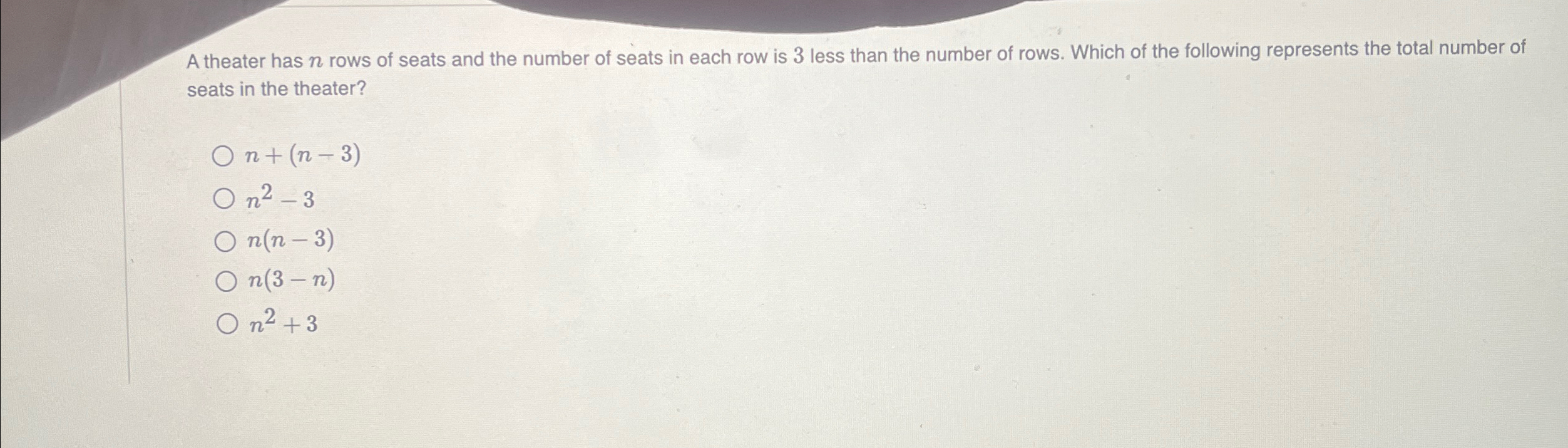 Solved A theater has n ﻿rows of seats and the number of | Chegg.com