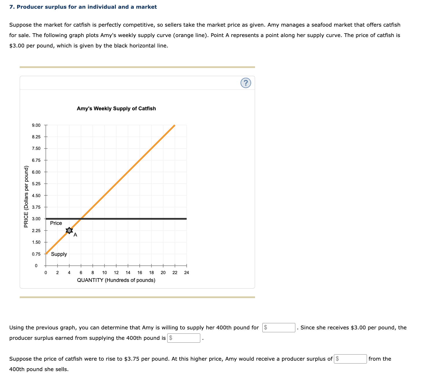 Solved 7. ﻿Producer surplus for an individual and a market | Chegg.com