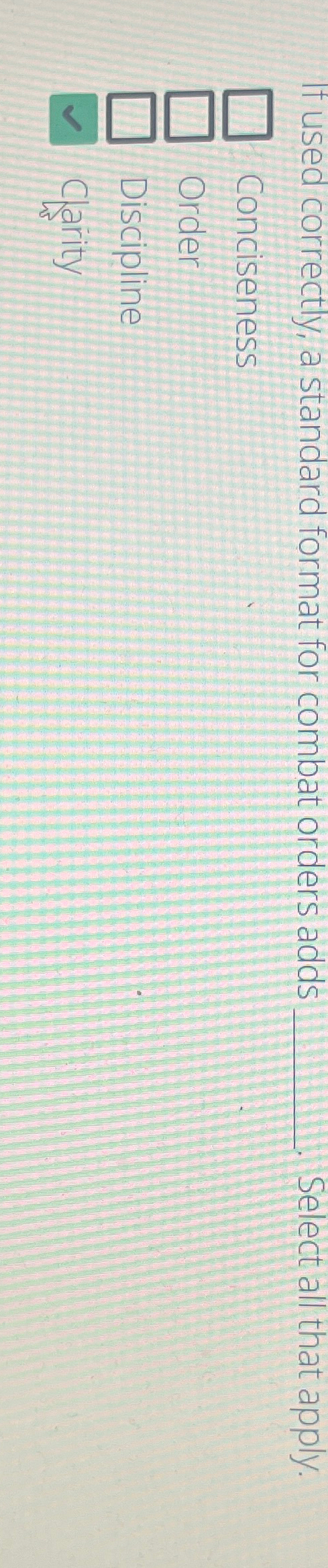 Solved If used correctly, a standard format for combat | Chegg.com