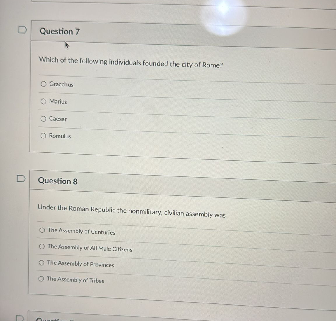 Question 7Which of the following individuals founded | Chegg.com