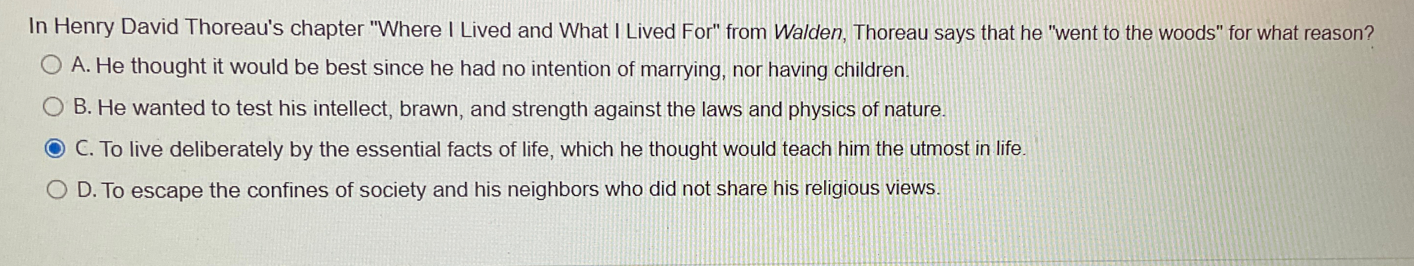 Solved In Henry David Thoreau's chapter "Where I Lived and | Chegg.com